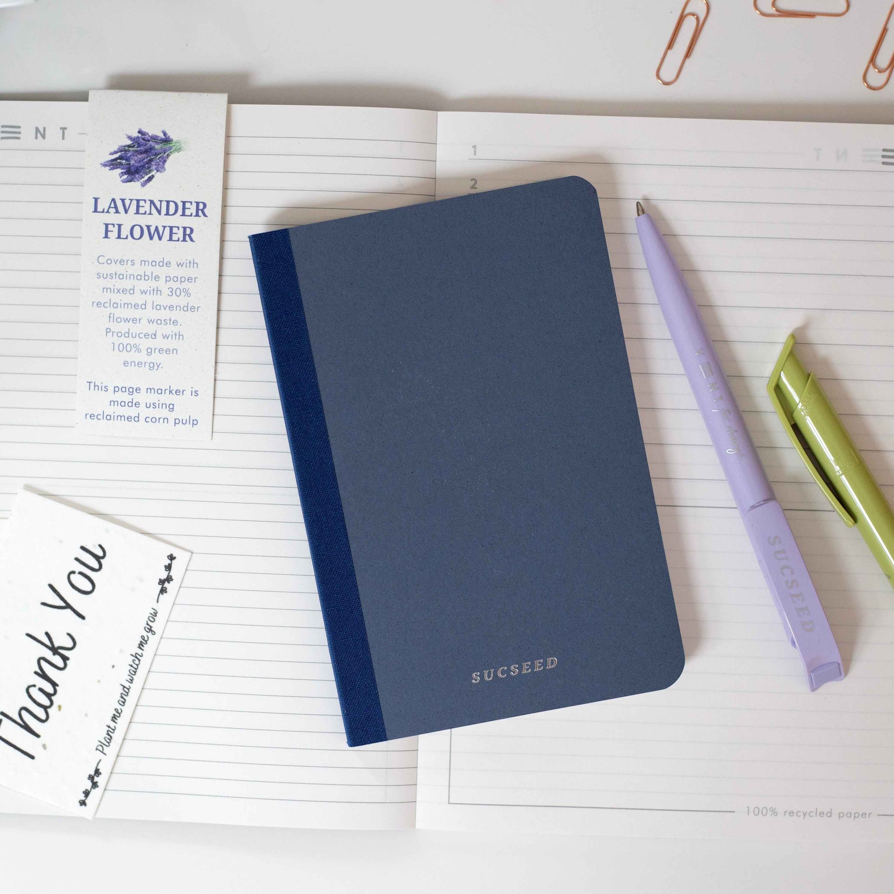 Recycled A6 Notebook - Lavender Flower – Cascayde