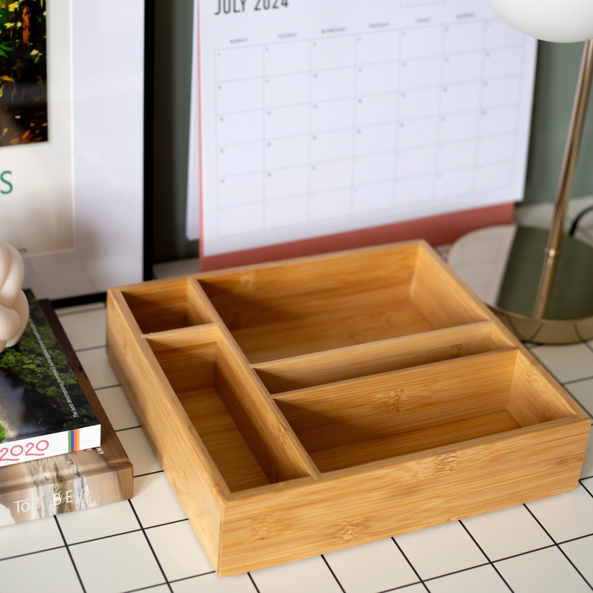 Bamboo Desk Organiser, Gift Wrapping and Crafting Base – Cascayde