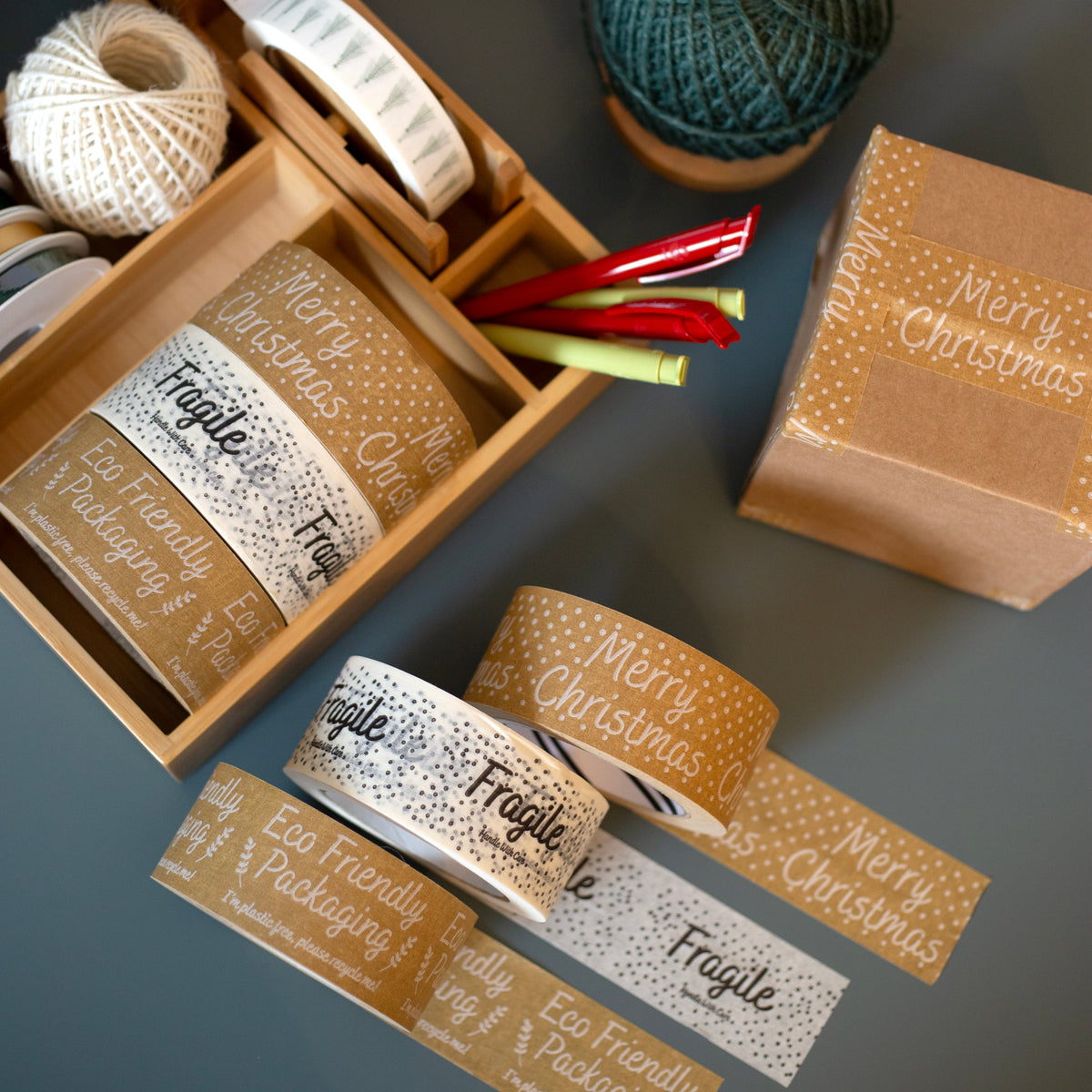 48mm Paper Tape Bundle - 2 x Fragile, 2 x Eco Friendly Packaging & 2 x ...