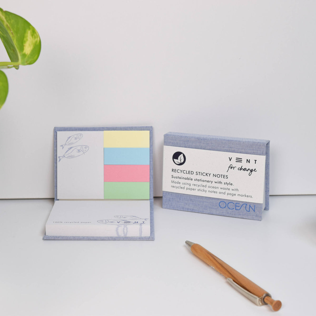 Recycled Ocean Blue Sticky Notes Pad – Cascayde