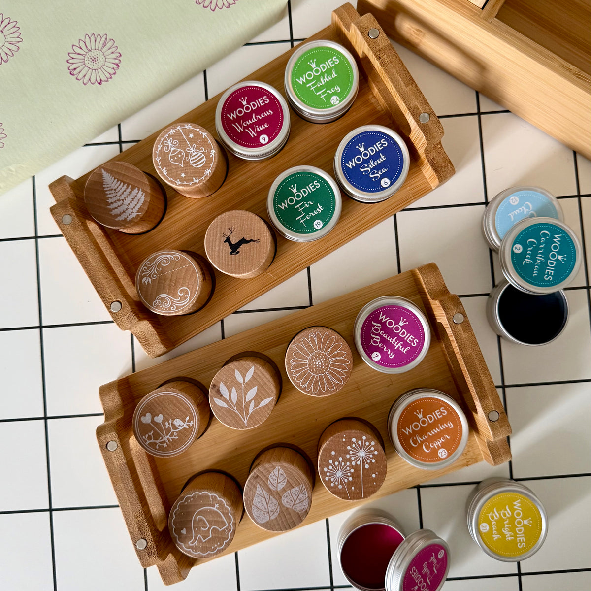Stackable Bamboo Stamp & Ink Tray – Cascayde